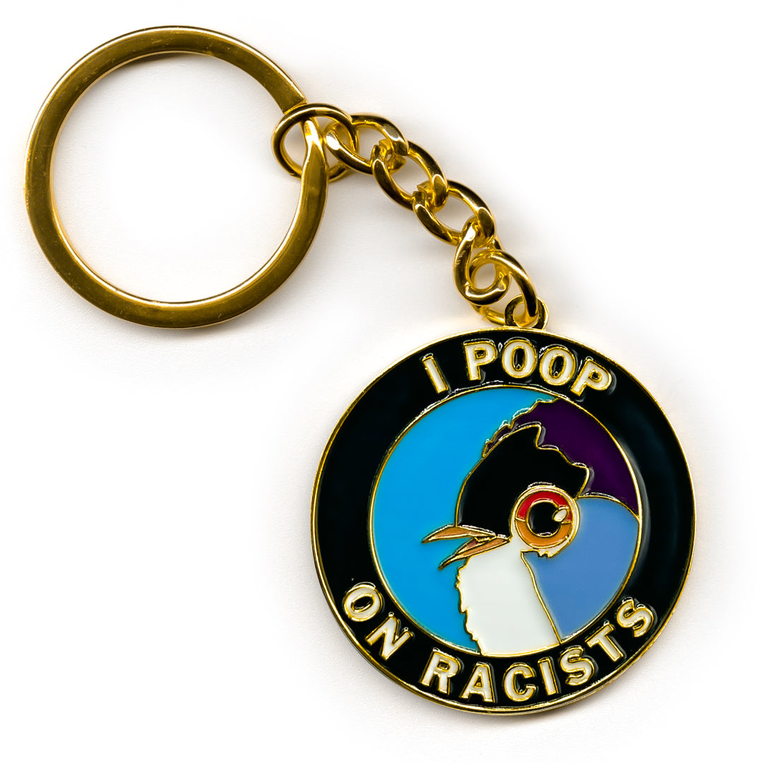 Poop on Racists Key Chain – The Mincing Mockingbird & The Frantic Meerkat