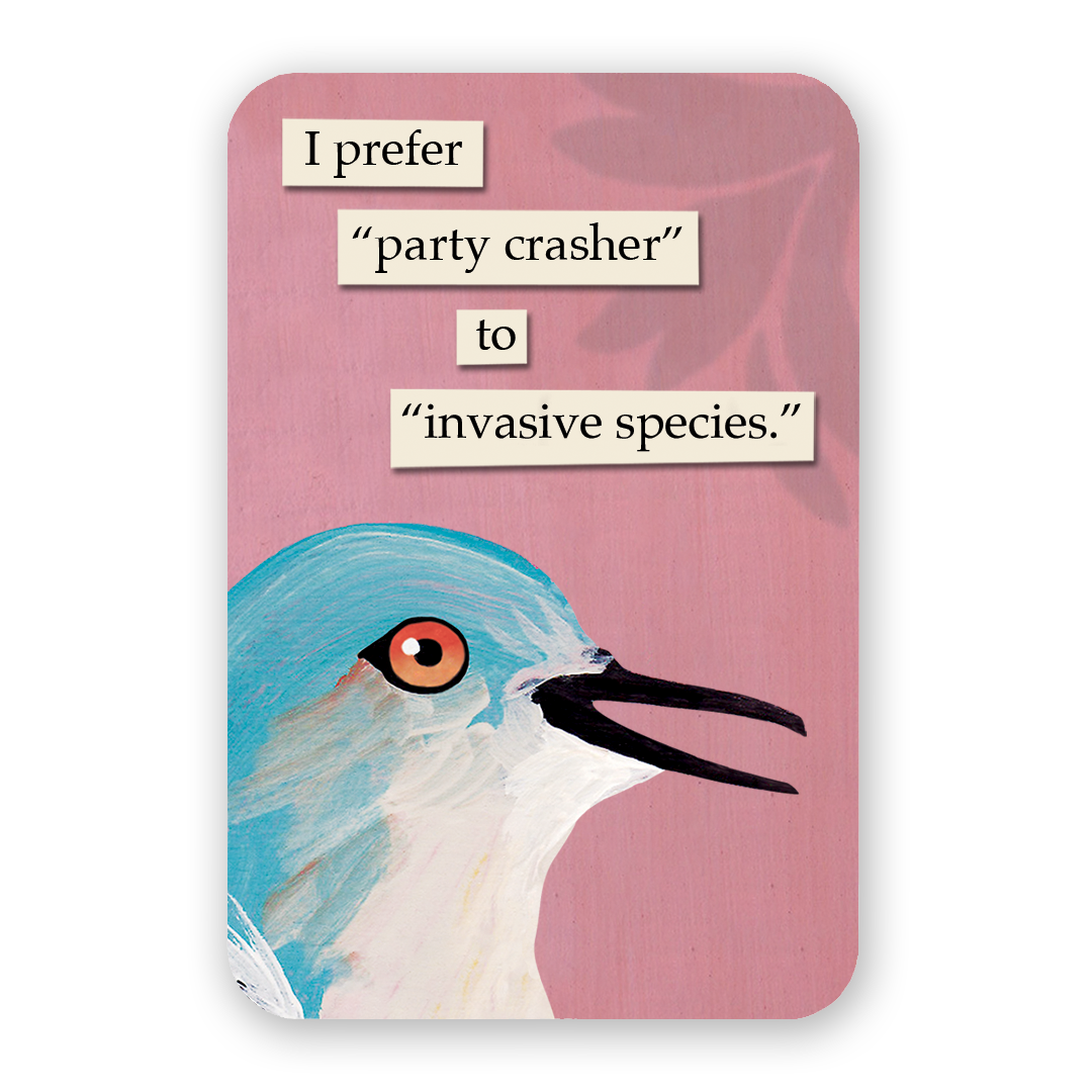Party Crasher Sticker – The Mincing Mockingbird & The Frantic Meerkat
