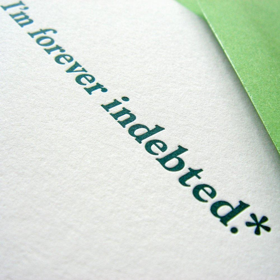 Forever Indebted Thank You Card – The Mincing Mockingbird & The Frantic ...