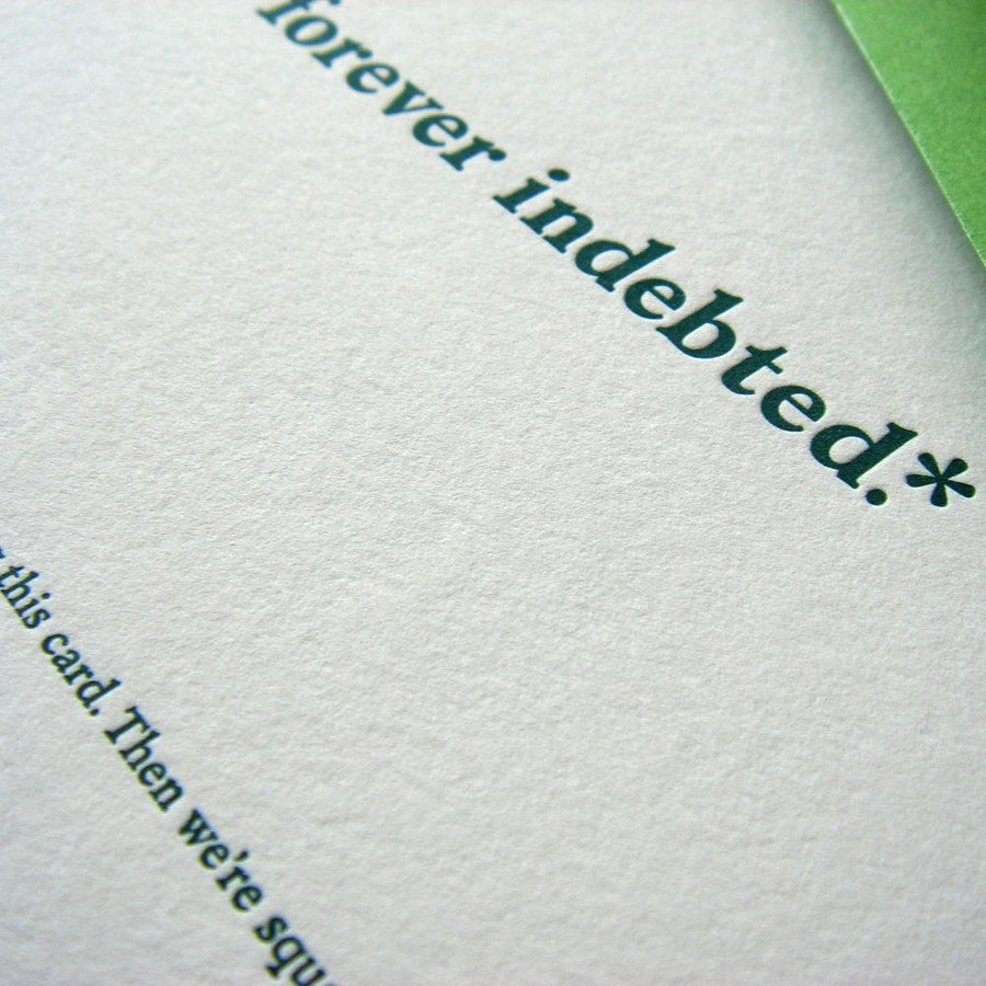 Forever Indebted Thank You Card – The Mincing Mockingbird & The Frantic ...