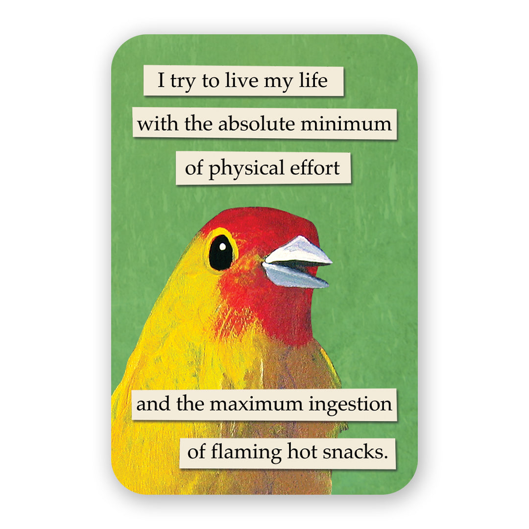 Flaming Hot Snacks Sticker – The Mincing Mockingbird & The Frantic Meerkat